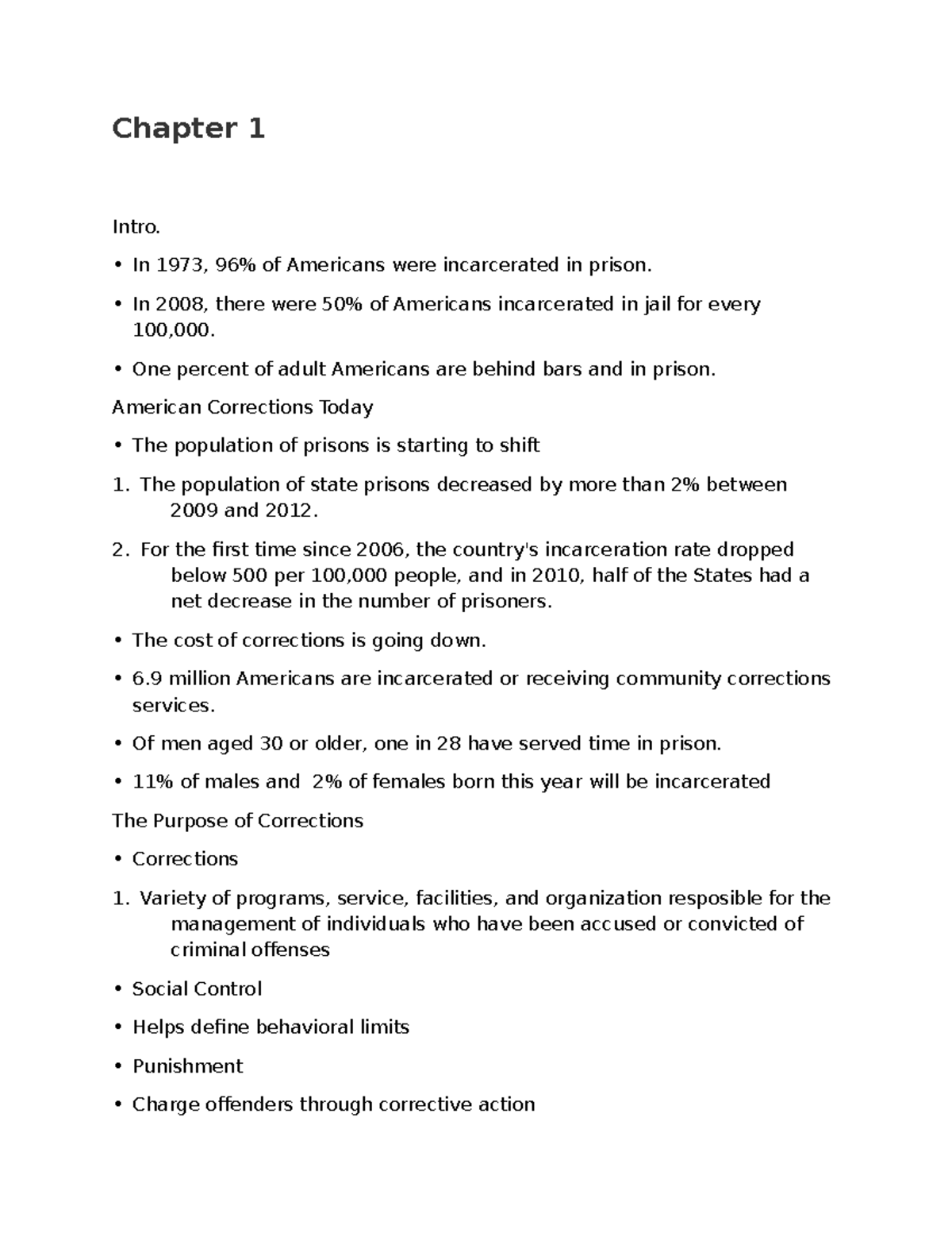 Chapter 1 - Notes Ch.1 - What is Corrections? - Chapter 1 Intro. In ...