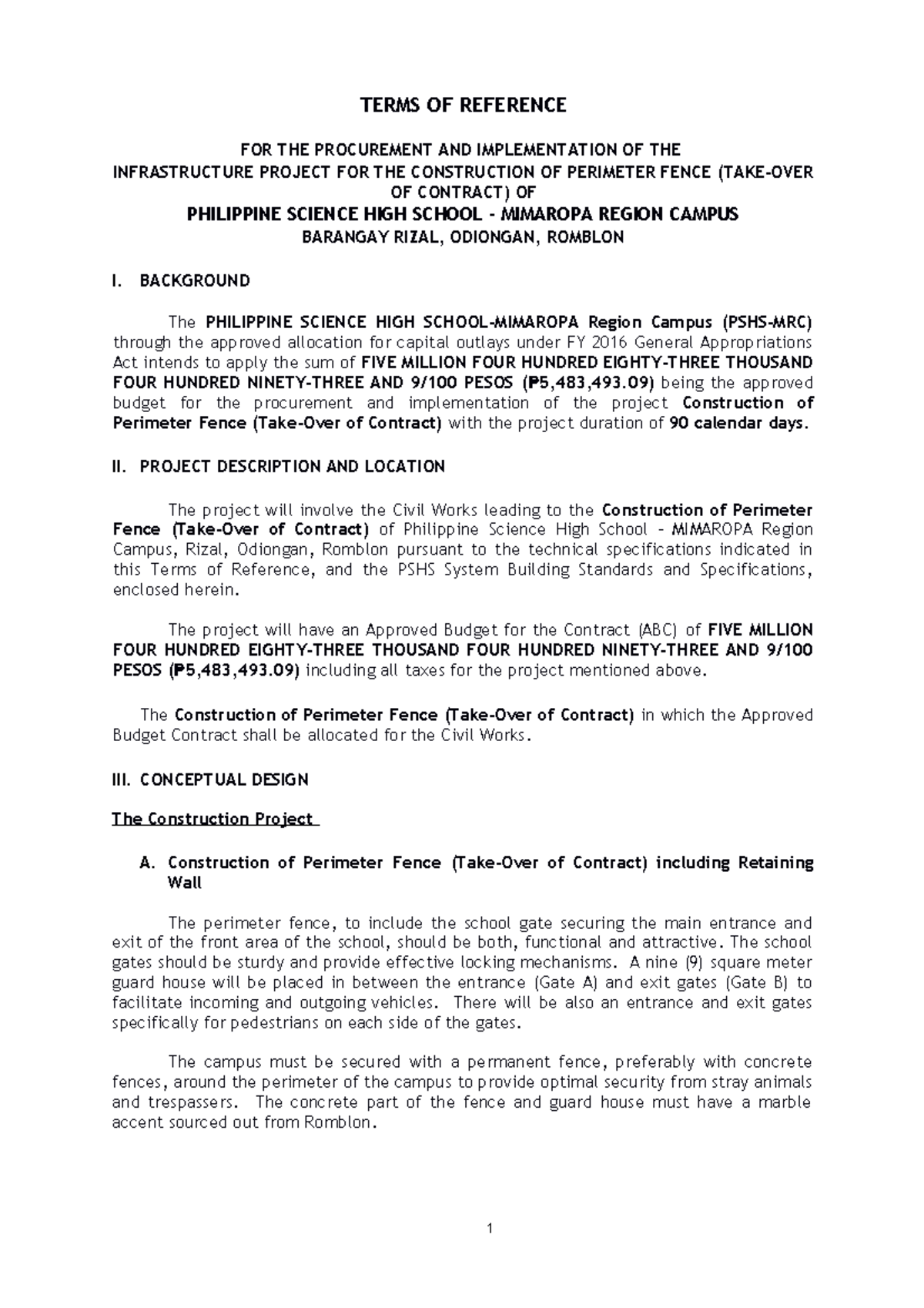 01 TOR-Perimeter Fence (Revised) - TERMS OF REFERENCE FOR THE ...