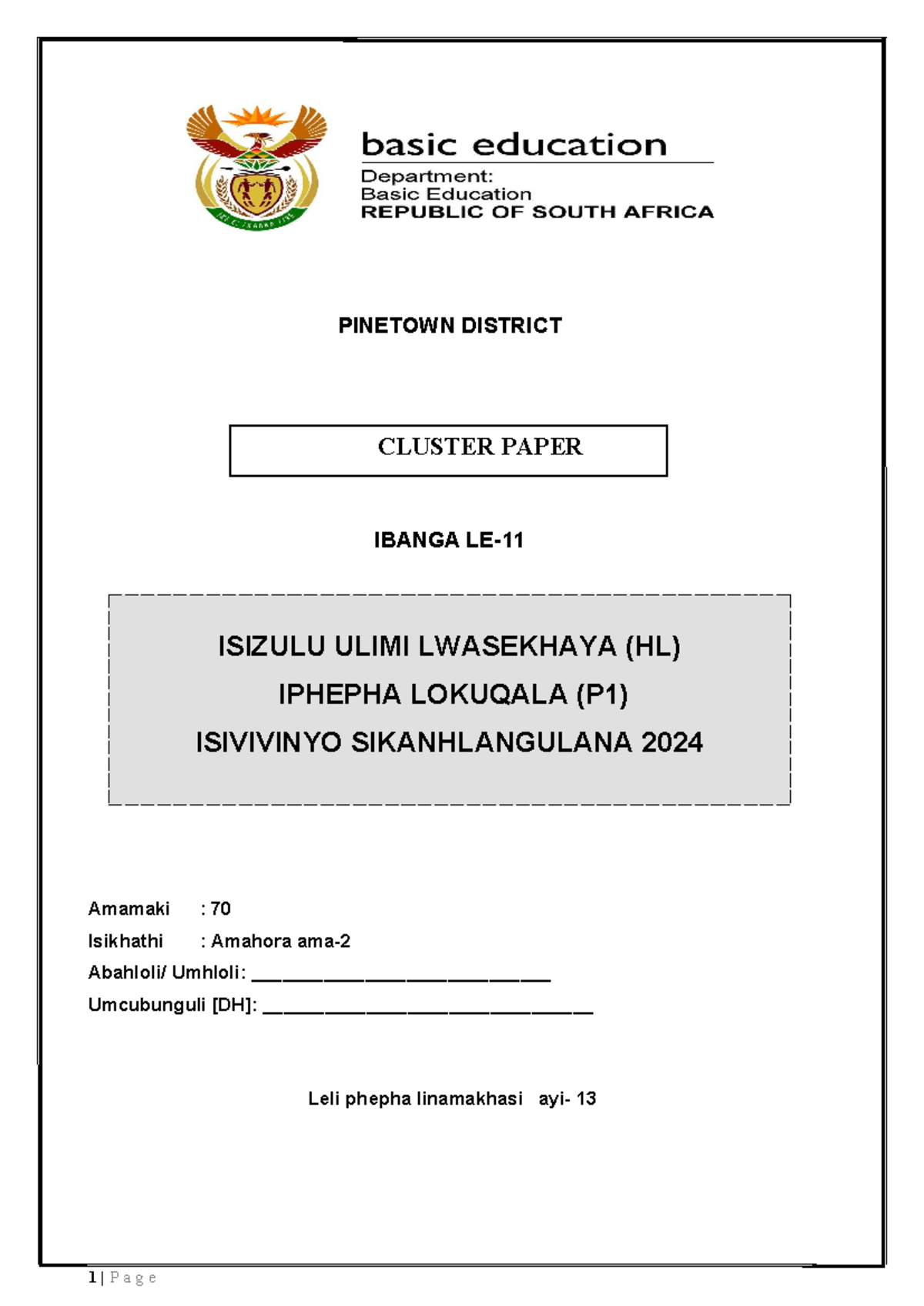Grade 11 JUNE 2024 Question Paper - PINETOWN DISTRICT IBANGA LE ...