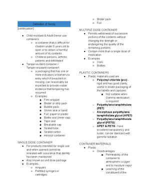 DDS - Definition of Terms - DEFINITION OF TERMS Drug - any article or ...