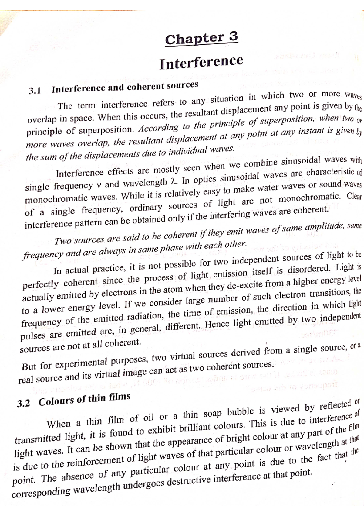 Interference - Lecture notes 1 - Engineering Physics/Engineering ...
