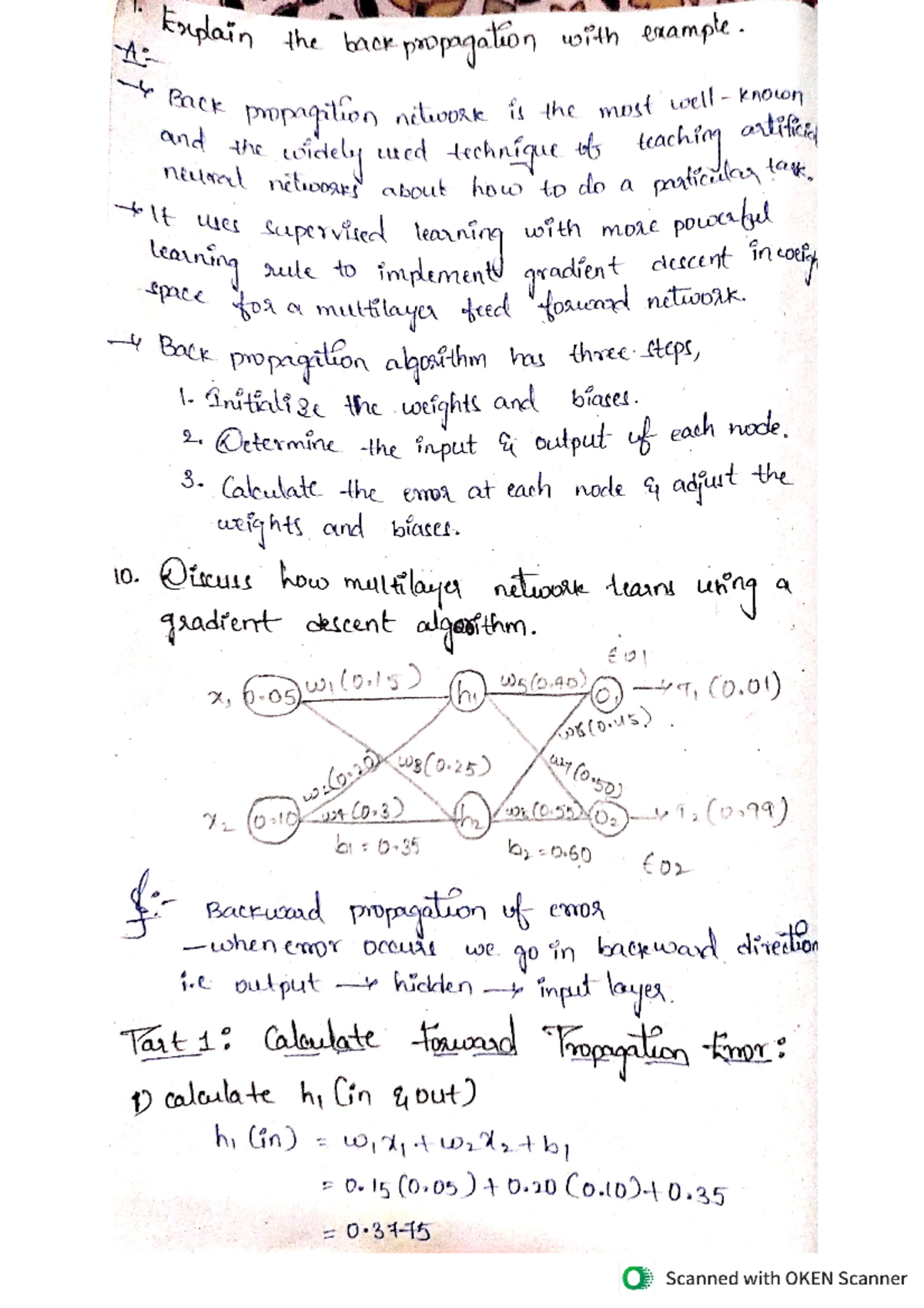 ML-Unit2-Back propagation problem - machine learning - Studocu