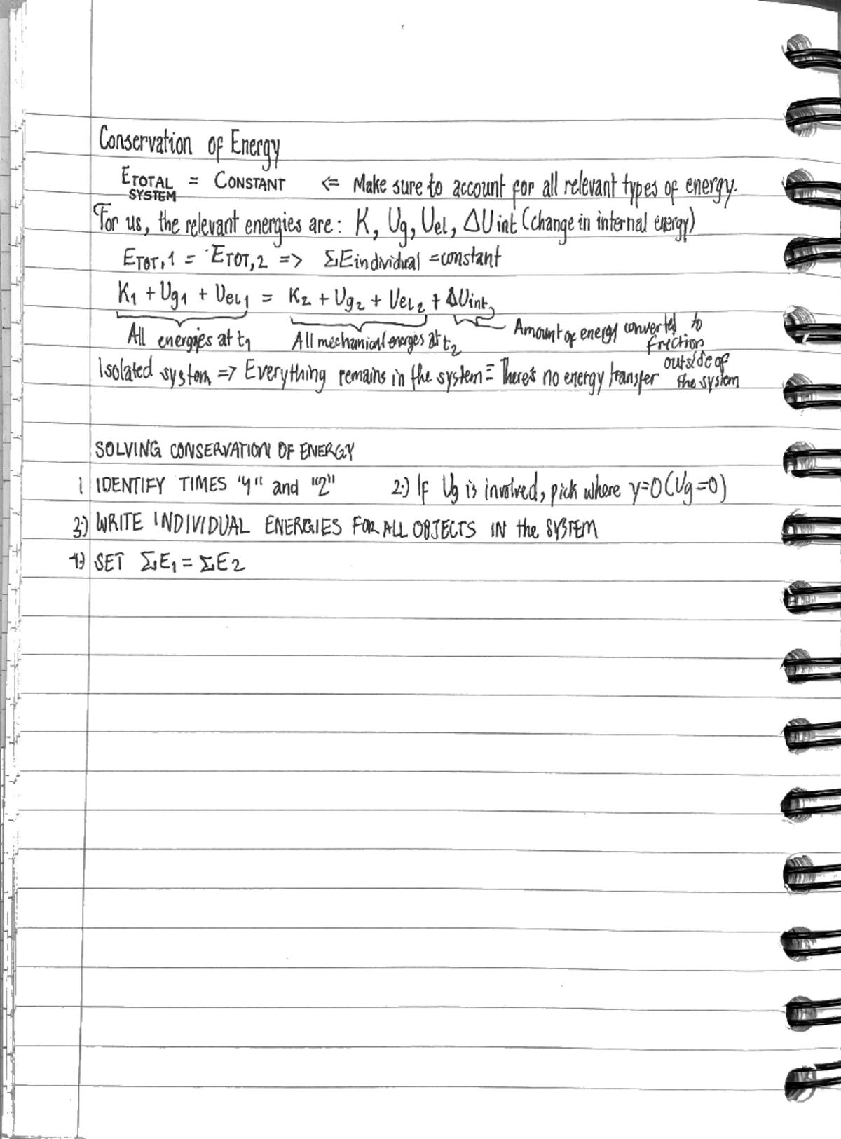 UP1 notes 6: Conservation of Energy - PHYS 211 - Studocu