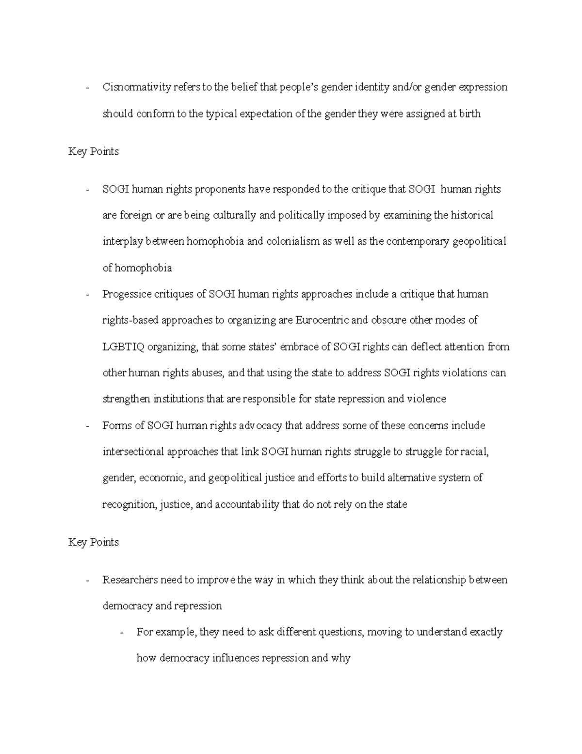PLS 105: Introduction to Human Rights Learning Module 11 Notes Part 23 ...