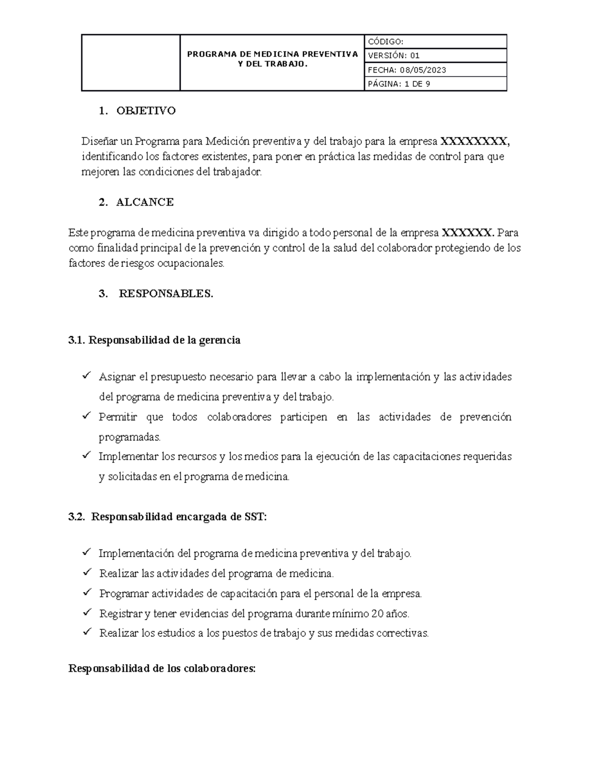 Ejemplo Programa DE Medicina Preventiva - PROGRAMA DE MEDICINA ...