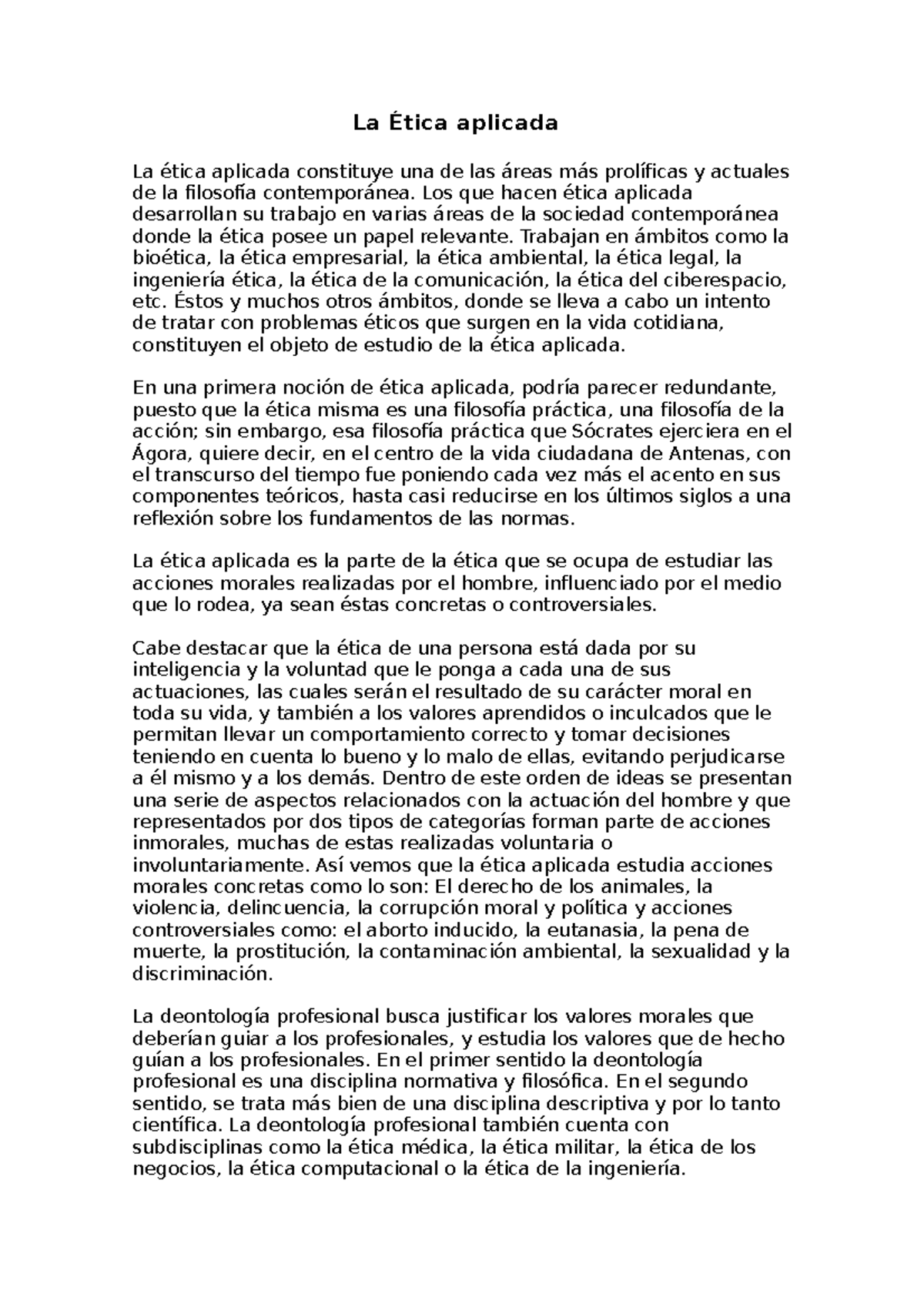 Que Es La Etica Y Como Se Aplica Nueva Aplicacin