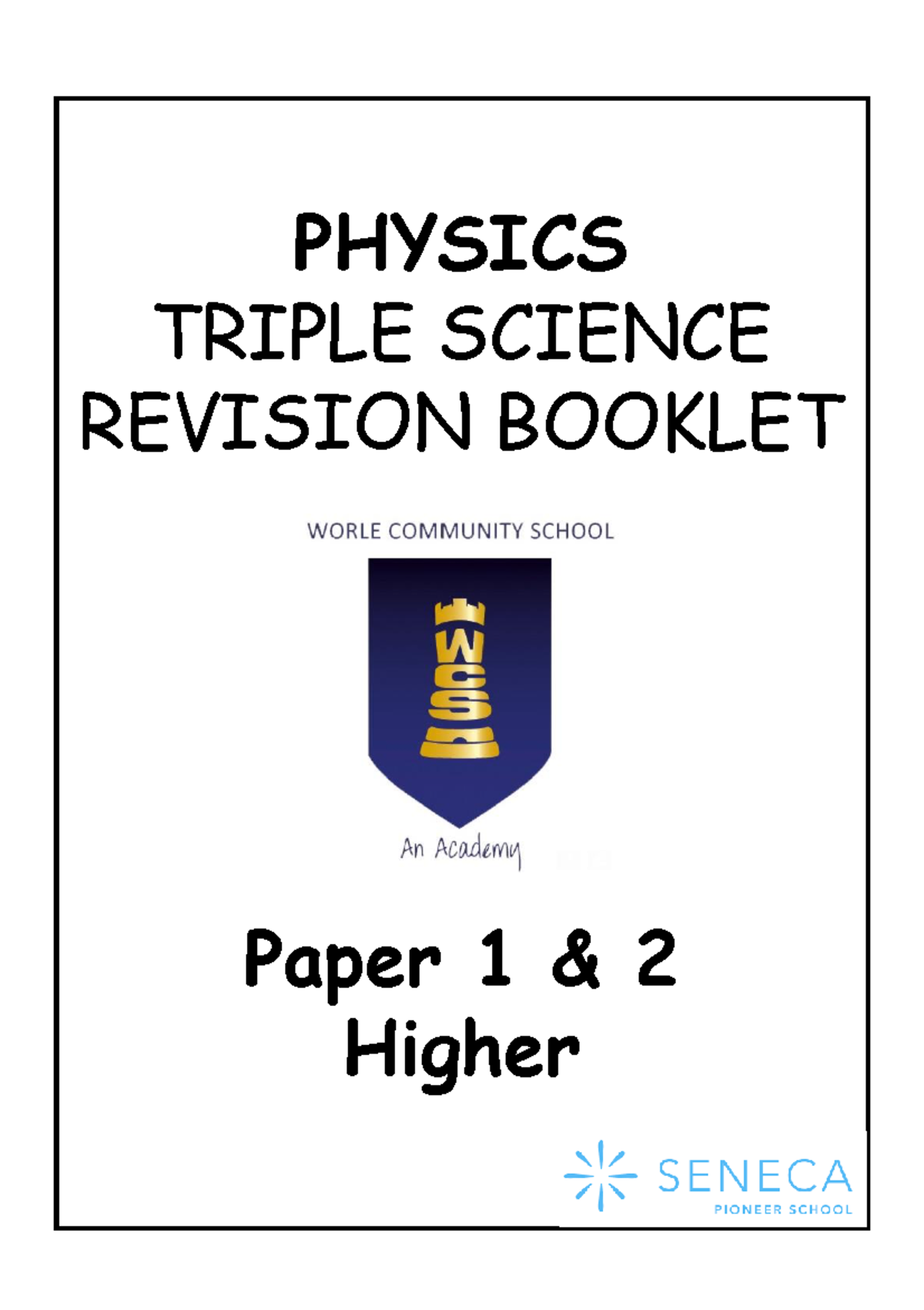Physics+Revision+Booklet - PHYSICS TRIPLE SCIENCE REVISION BOOKLET ...
