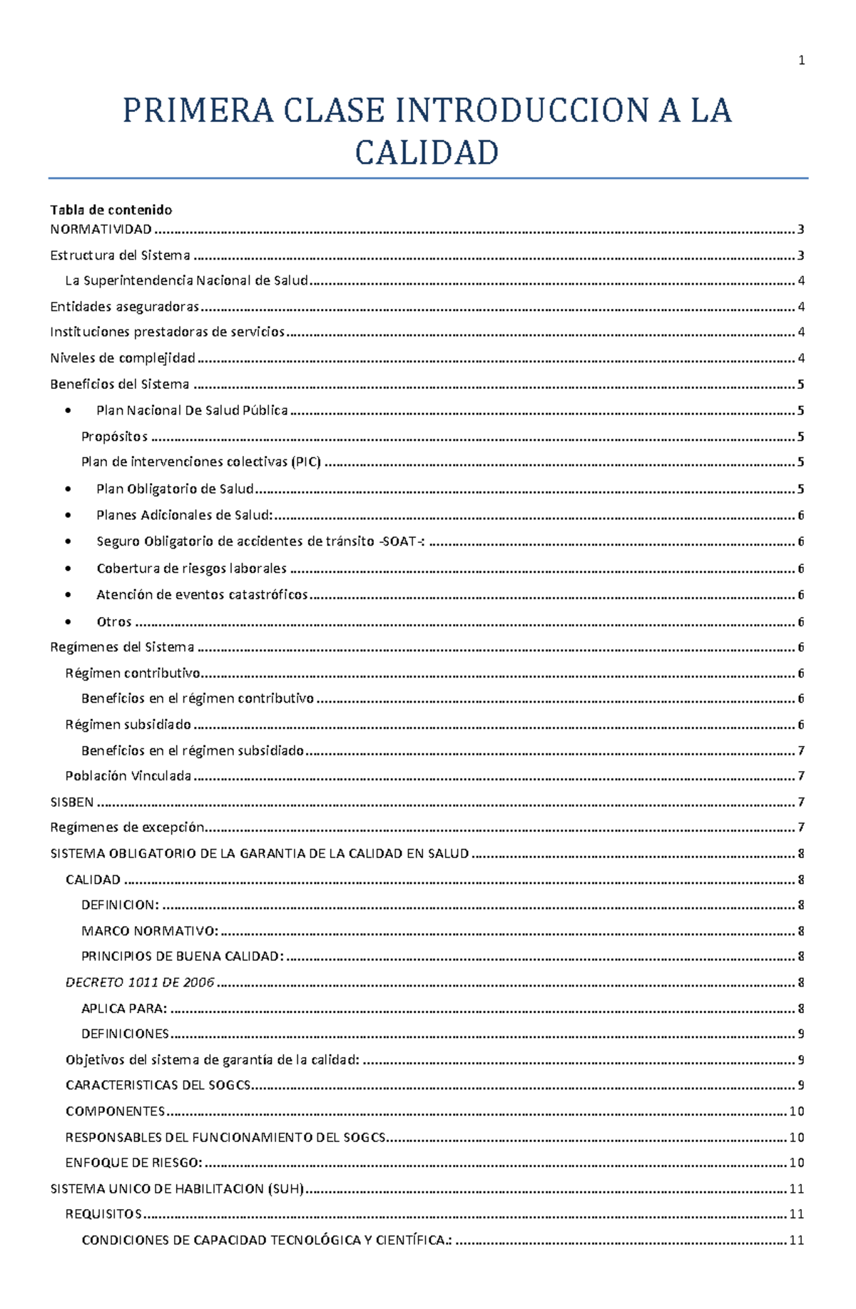 Clase i Introduccion A LA Calidad - Warning: TT: undefined function: 32 Warning: TT: undefined ...