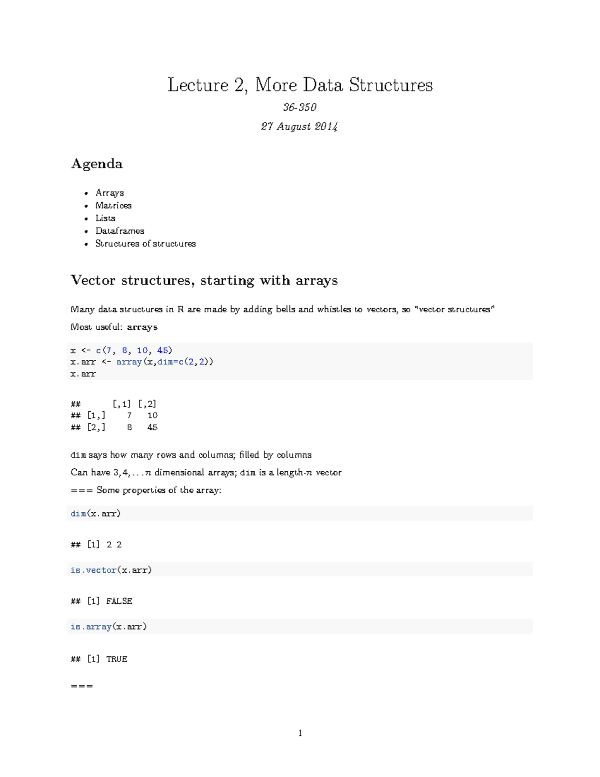 Lecture-02 - Lecture notes 2 - Lecture 2, More Data Structures 36- 27 ...