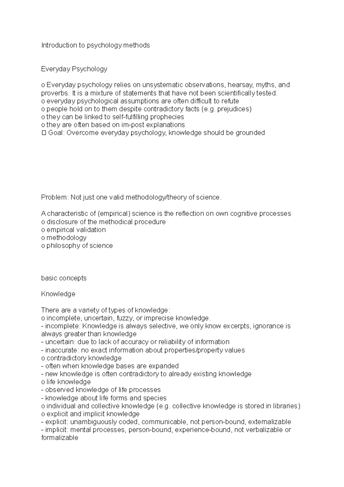 Introduction to psychology methods - Introduction to psychology methods ...