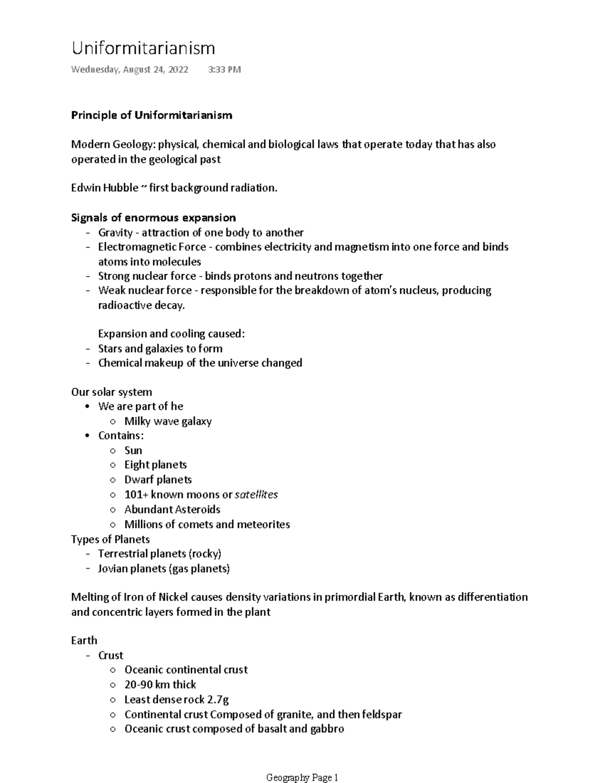 Geology 2 - Uniformitarianism - Principle of Uniformitarianism Modern ...