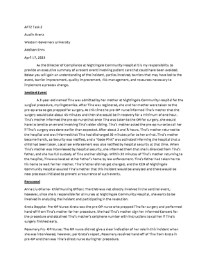 AFT2 TASK 2 - Submission - INSERT TITLE HERE Table of Contents A1 ...