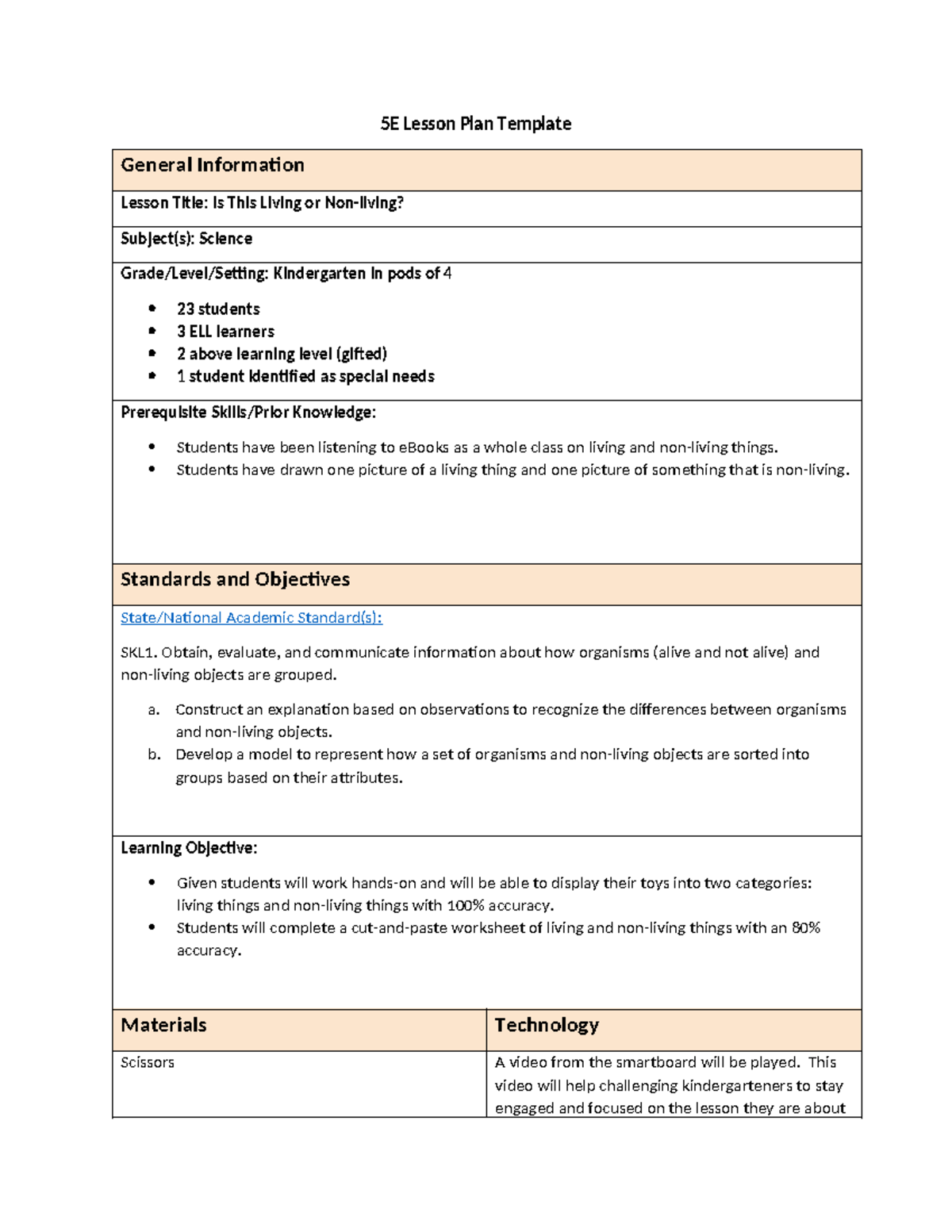 C108 - Task 1 - 5E Lesson Plan Template General Information Lesson ...