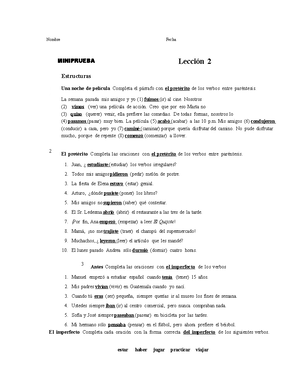 Lección 6 repaso con respuestas - SPAN 2020; Lección 6 – Repaso ...