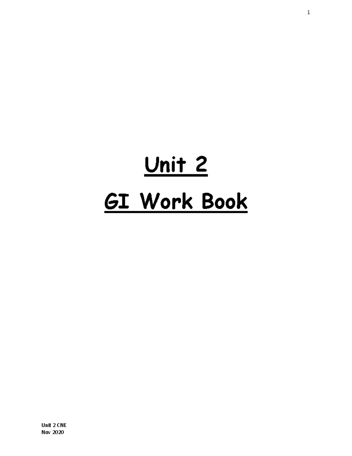 GI workbook Nov 2020 - GI summary and worksheets - Unit 2 CNE Unit 2 GI ...