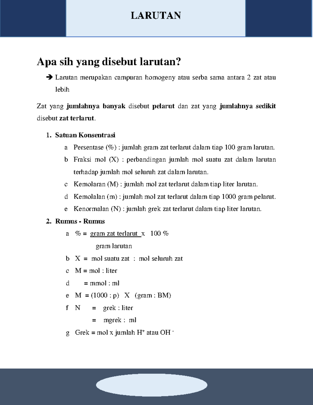 Larutan-Part 1 - pengertian larutan - LARUTAN Apa sih yang disebut ...