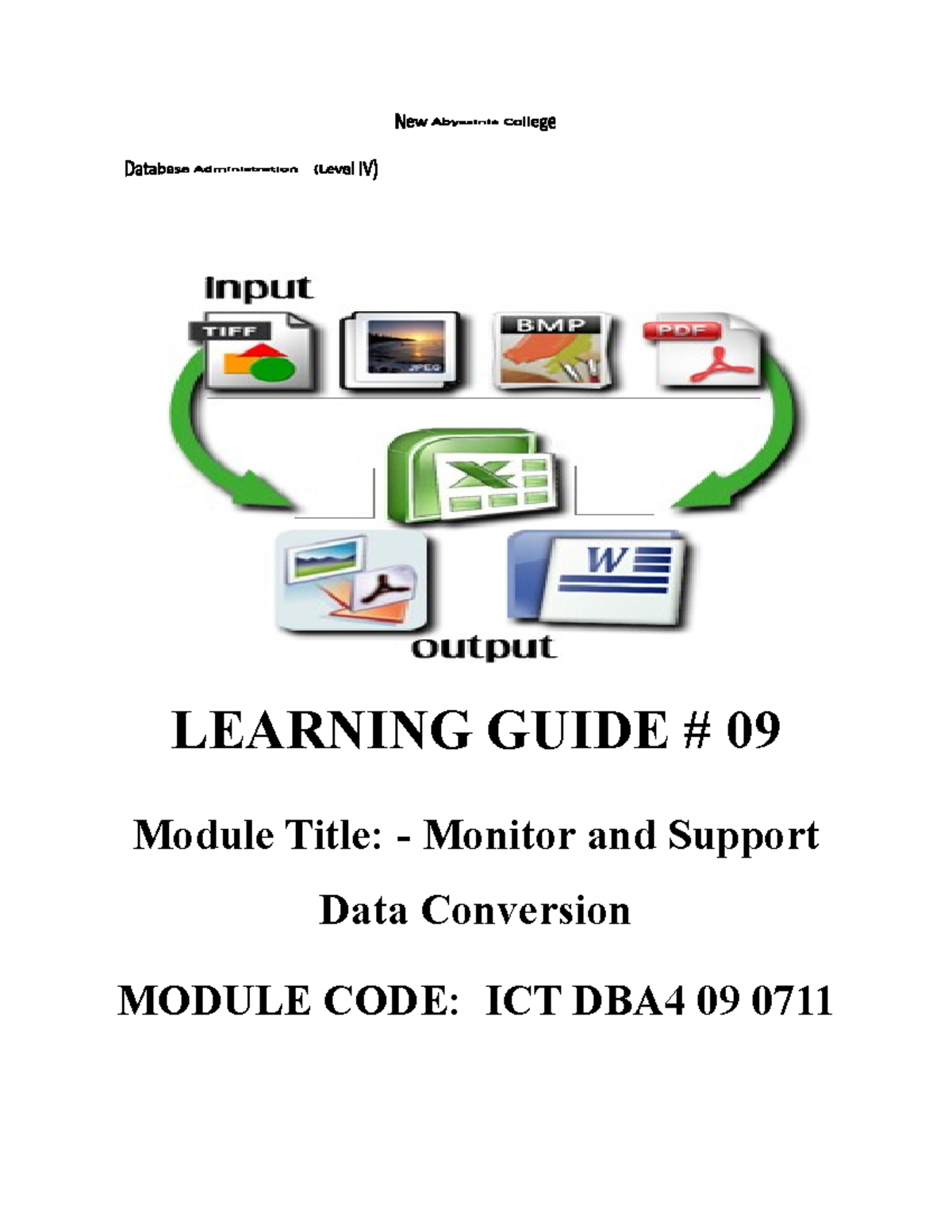 Data conversion - Read - LEARNING GUIDE # 09 Module Title: - Monitor ...