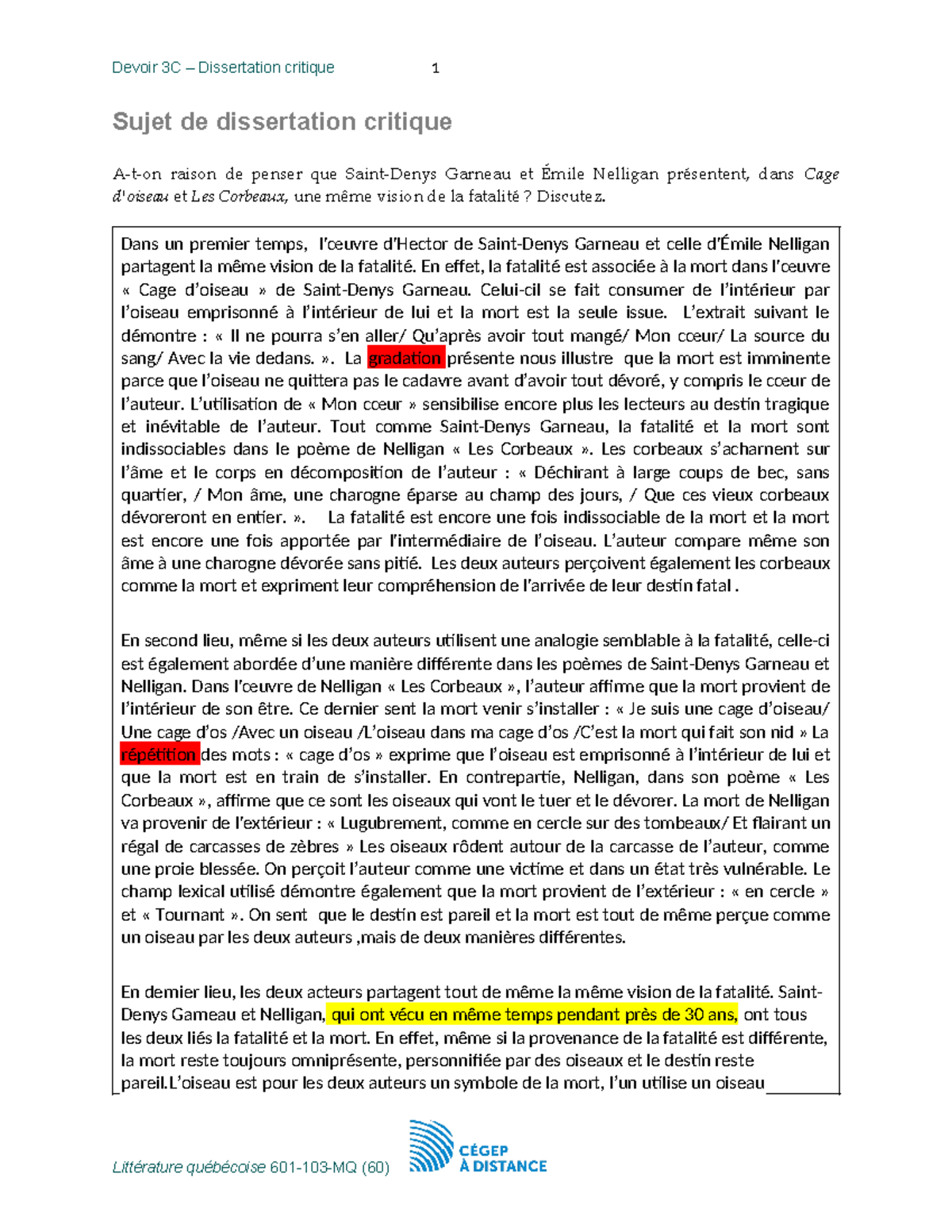 Devoir 3 Dissertation Critique - Devoir 3C – Dissertation critique 1 ...