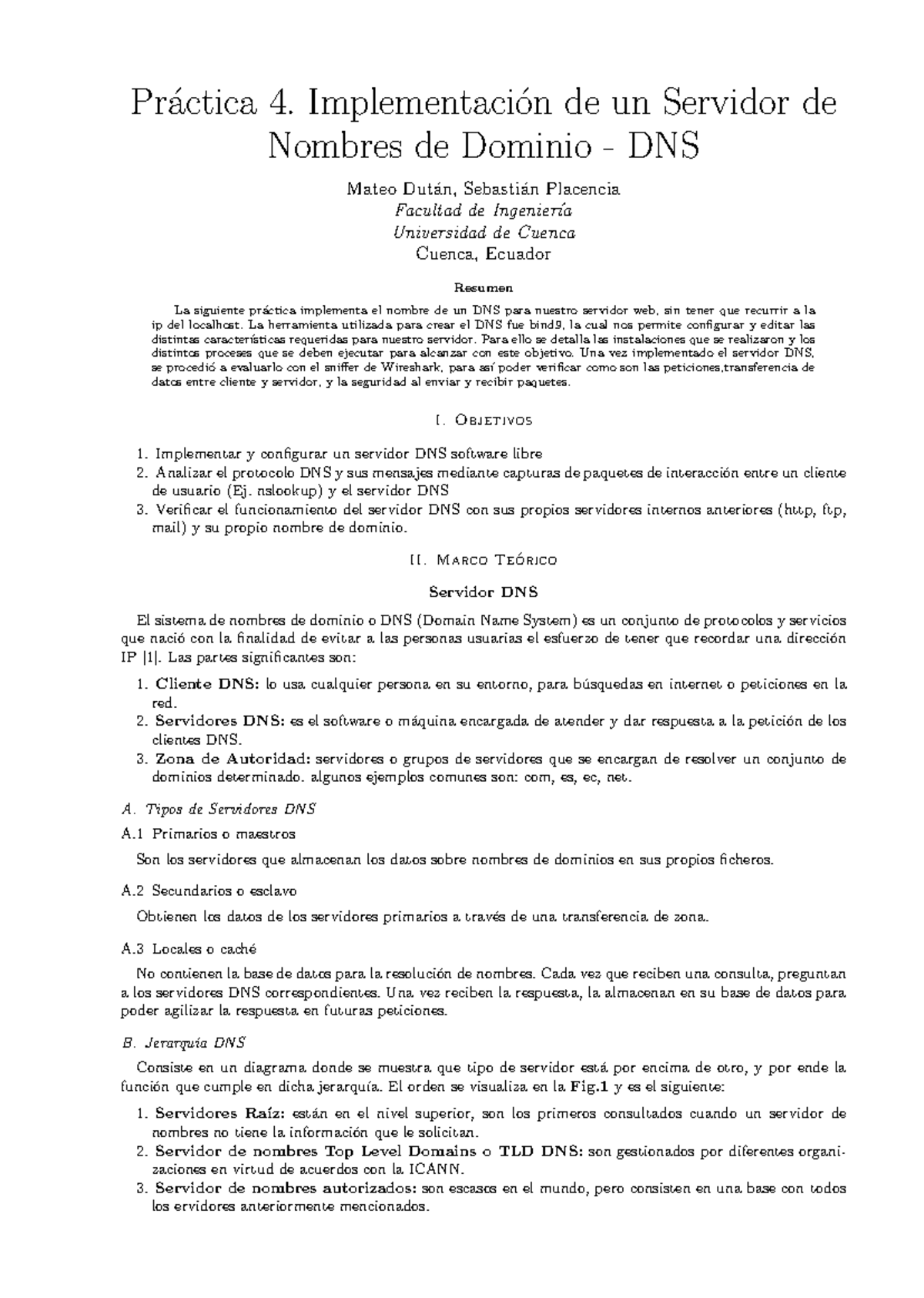 Informe Redes 4 - Practica - Pr ́actica 4. Implementaci ́on de un ...