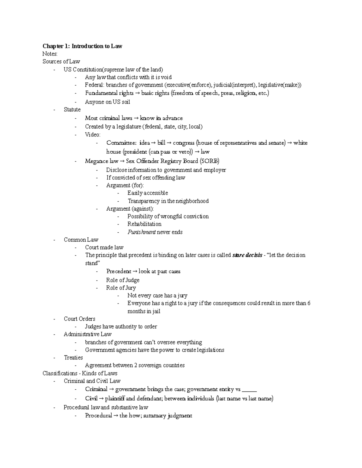 LA245 Chapter 1 Introduction to Law - Chapter 1: Introduction to Law ...