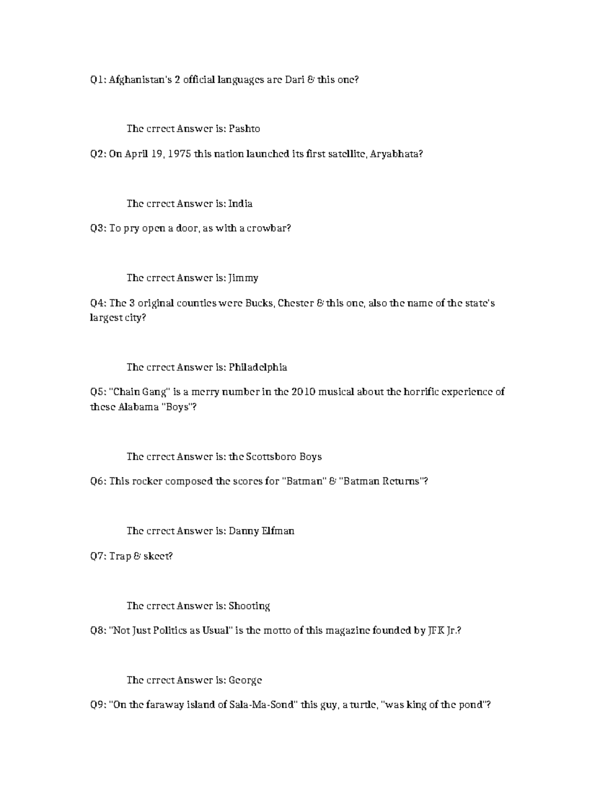 3 Notes for OLON - iuiuiu - Q1: Afghanistan's 2 official languages are ...