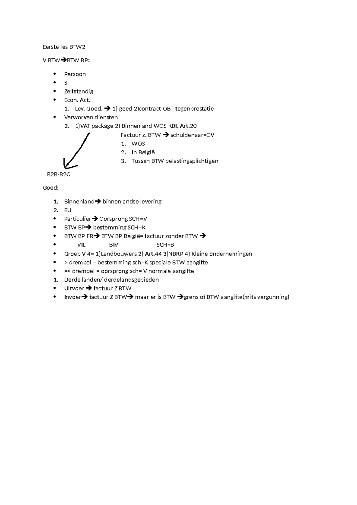 Eerste les BTW2 - antwoorden op oefeningen - Eerste les BTW V BTW BTW BP: Persoon S - Studocu