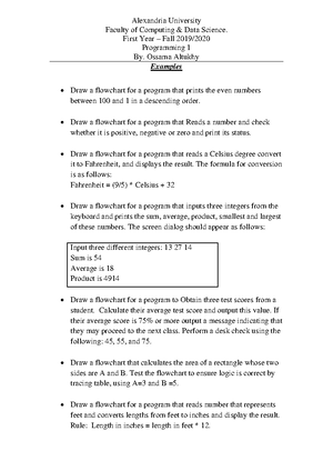 Discrete - Sheet #9 - Number Theory - Part I - Faculty of Computers and Data Science Alexandria ...