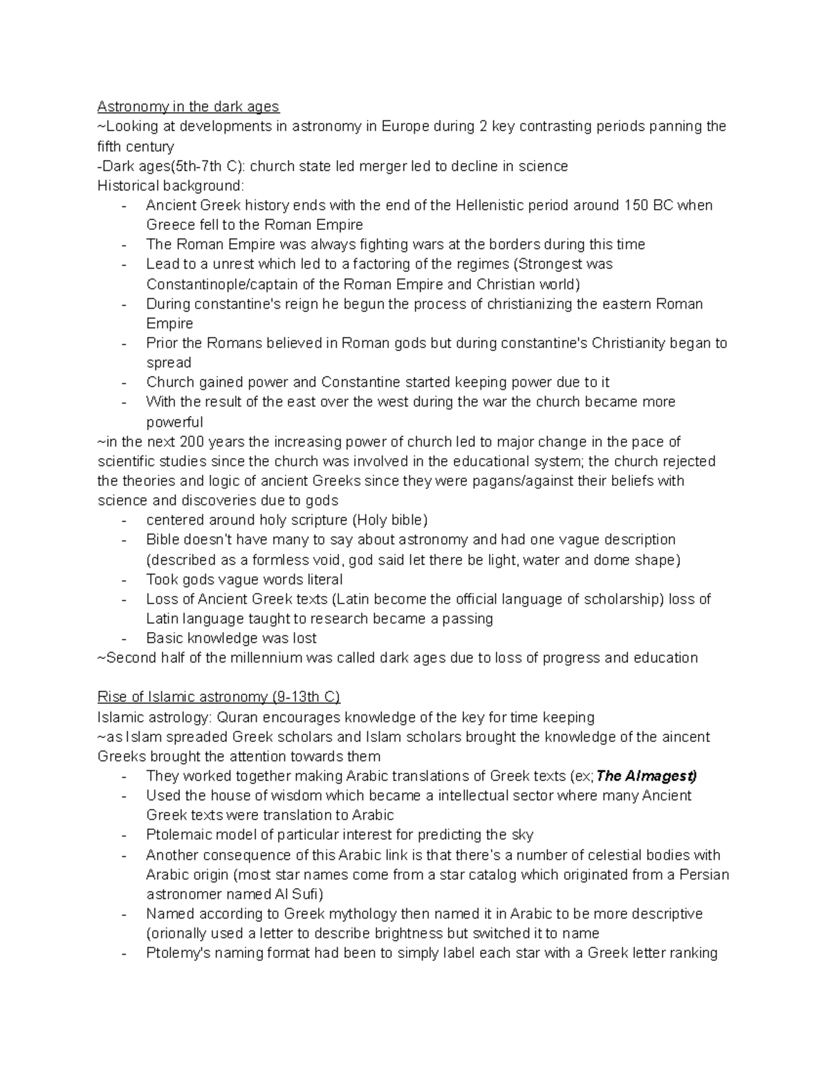 Astronomy unit 4 - ......... - Astronomy in the dark ages ~Looking at ...