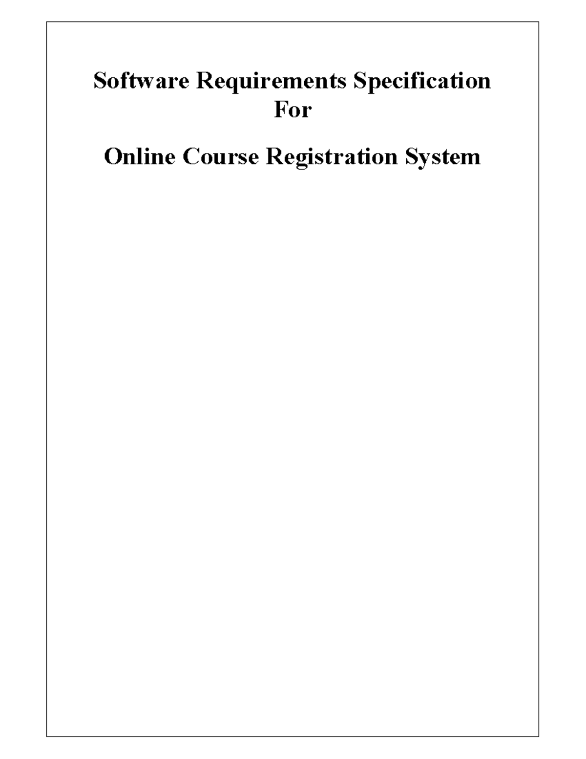 Srs - Software Requirements Specification For Online Course ...