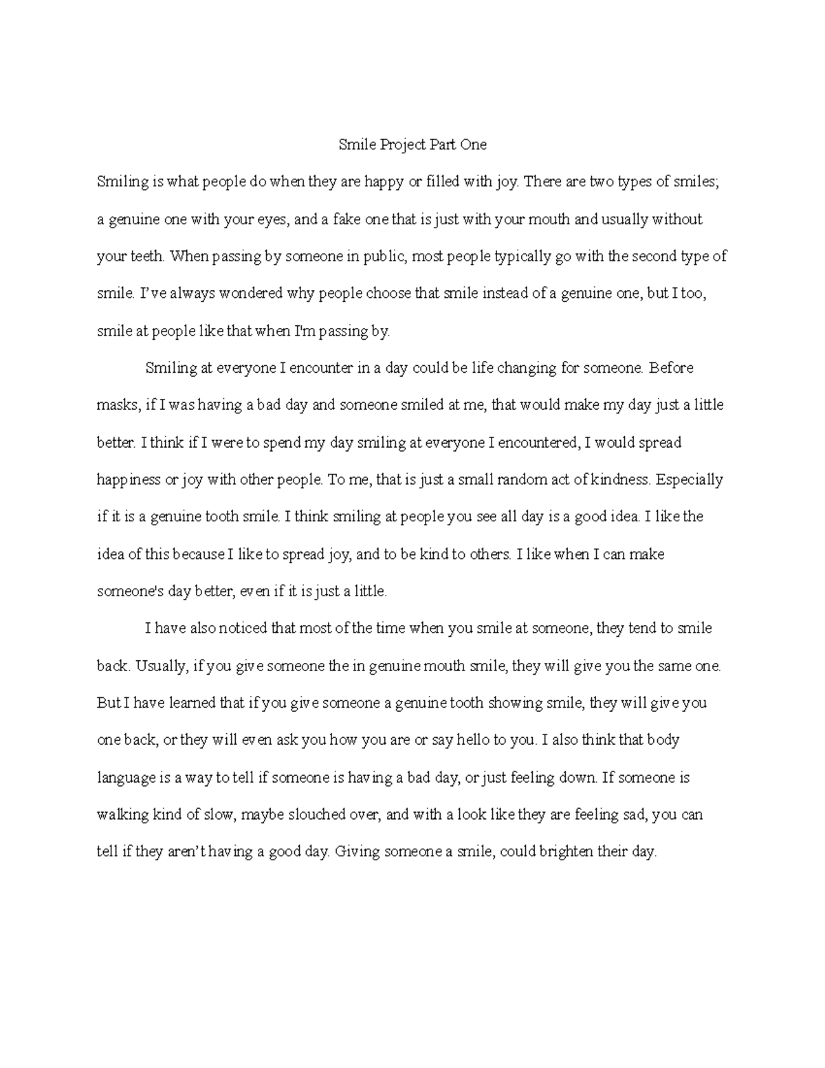 Smile project pt 1 - Smile Project Part One Smiling is what people do ...
