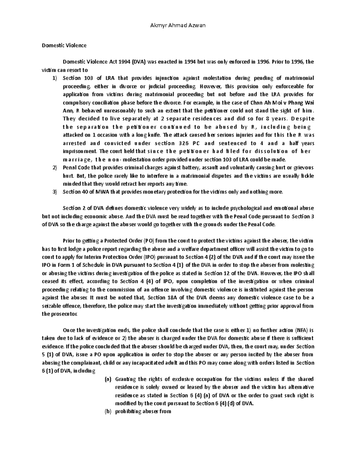 Domestic-Violence - Akmyr Ahmad Azwan Domestic Violence Domestic ...