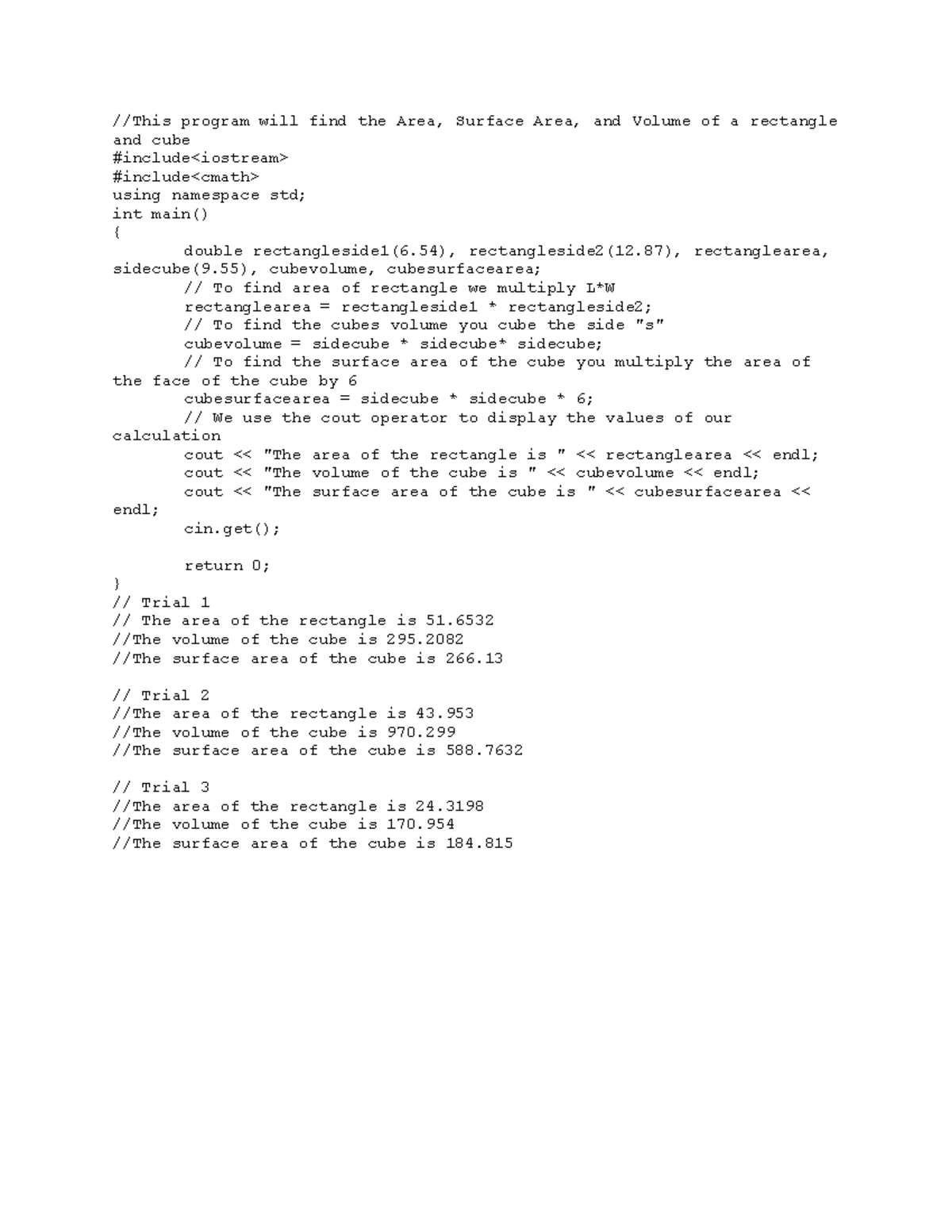 Lab 3 word - lab 3 sides of triangle - //This program will find the ...