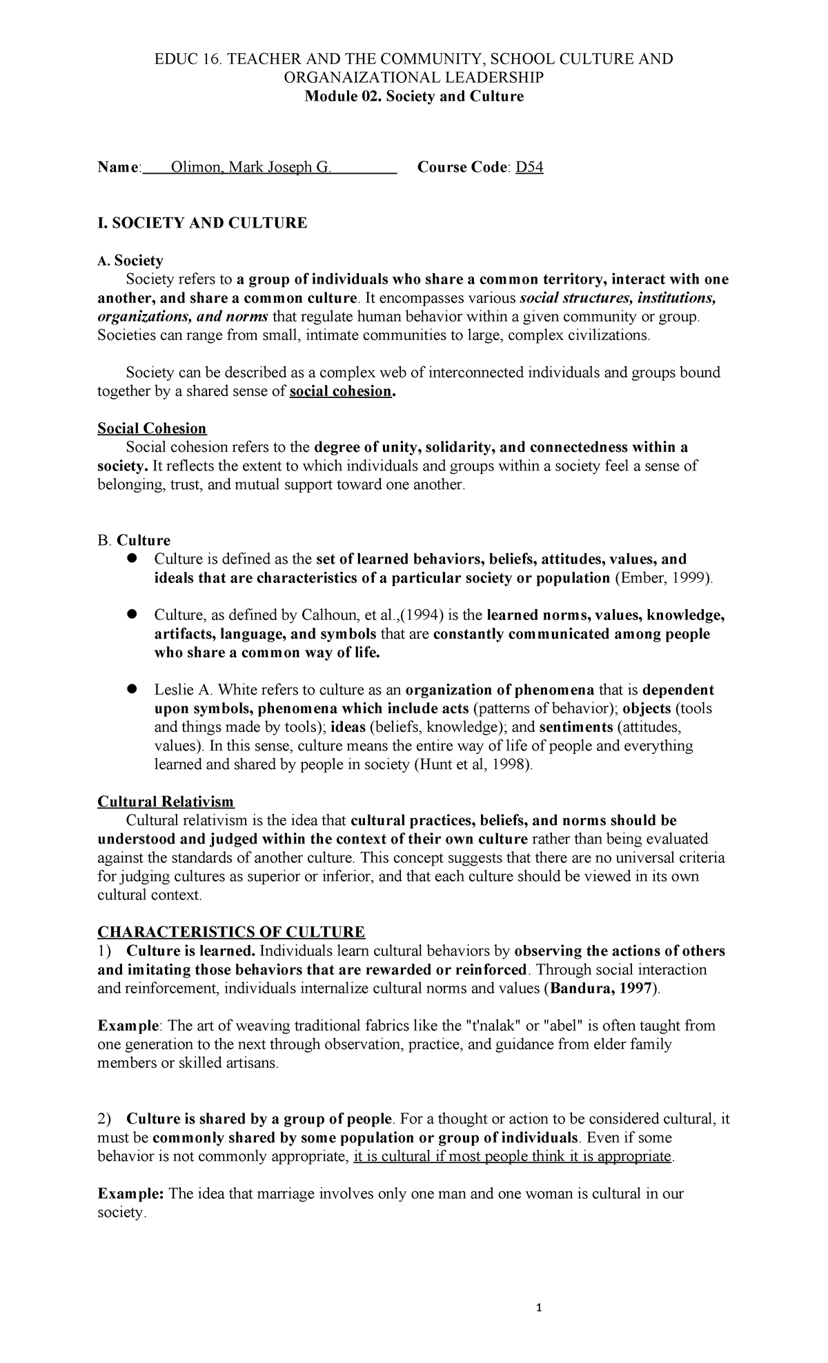 Society-and-Culture-Handout-Mac - EDUC 16. TEACHER AND THE COMMUNITY ...