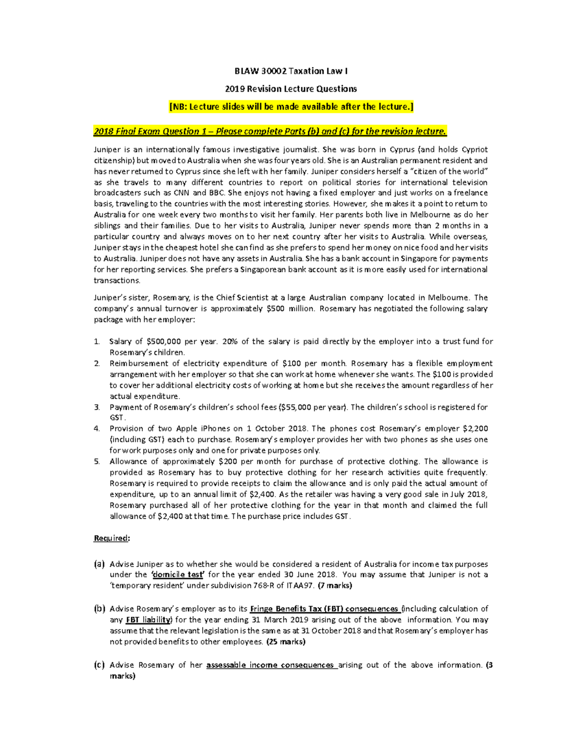 2019 Revision Lecture Questions Warning Tt Undefined Function 32 Warning Popup Annotation