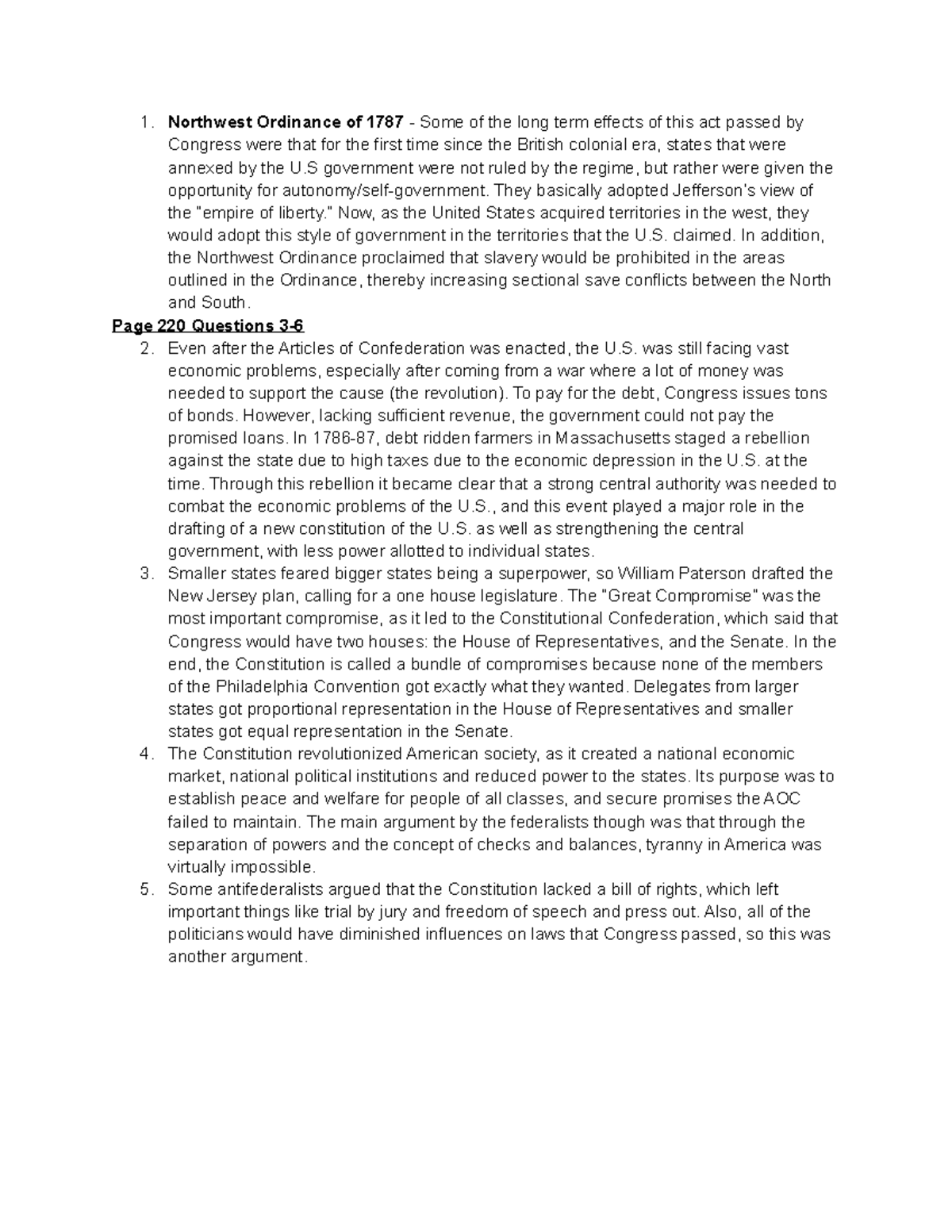 HW # 7 -AP US HIST - Northwest Ordinance of 1787 - Some of the long ...