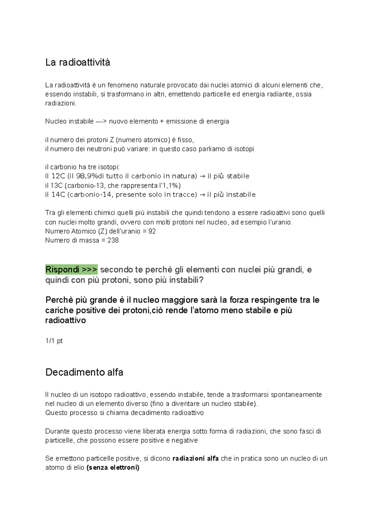 Francesca Berti - Chimica e archeologia - La radioattività La ...