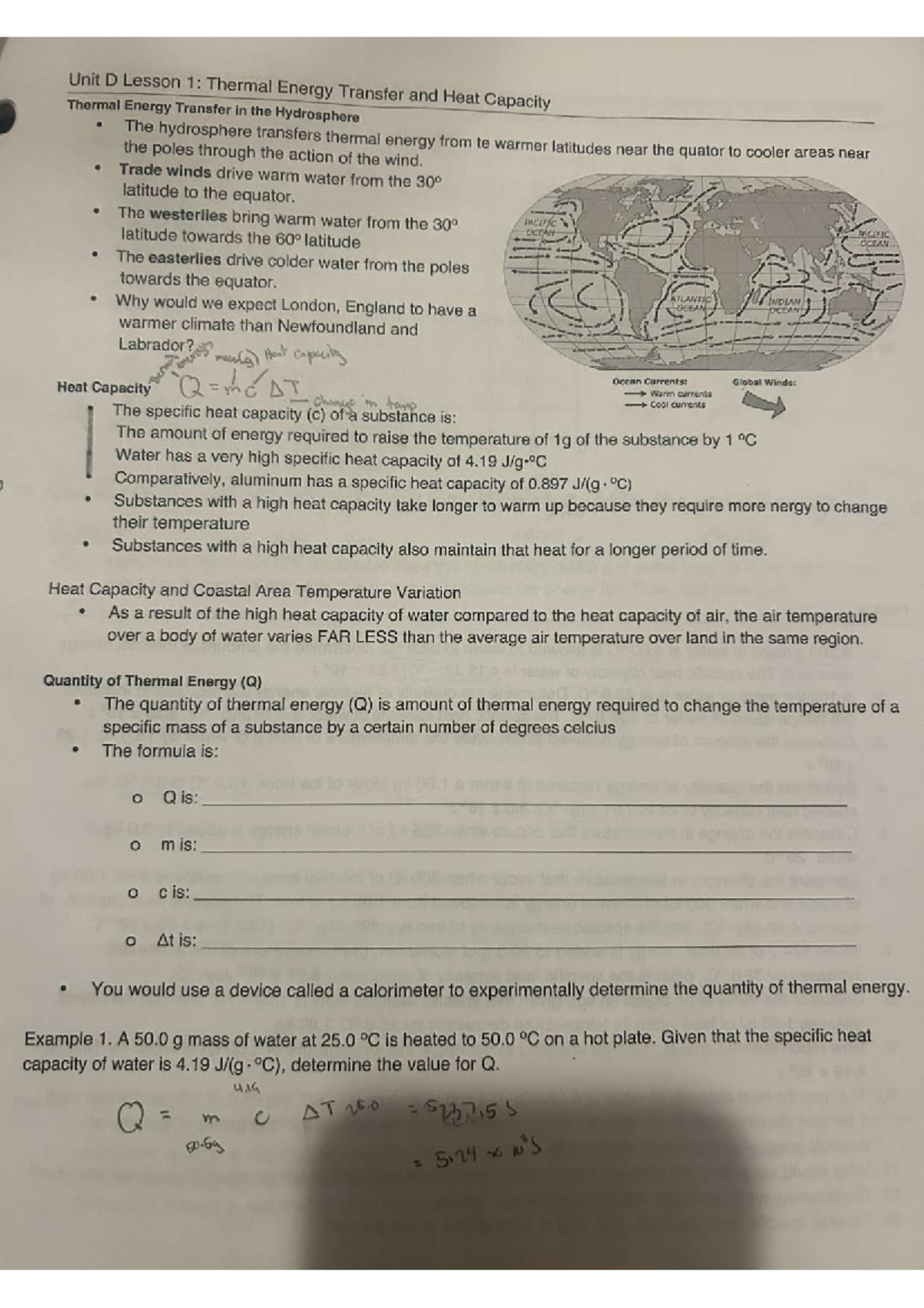 Science 10 notes - Unit D Lesson 1: Thermal Energy Transfer and Heat ...