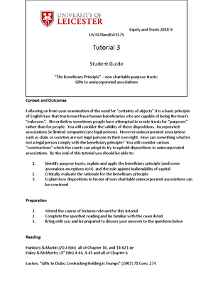 Tracing and the equitable proprietary claim Lecture notes - Tracing and ...