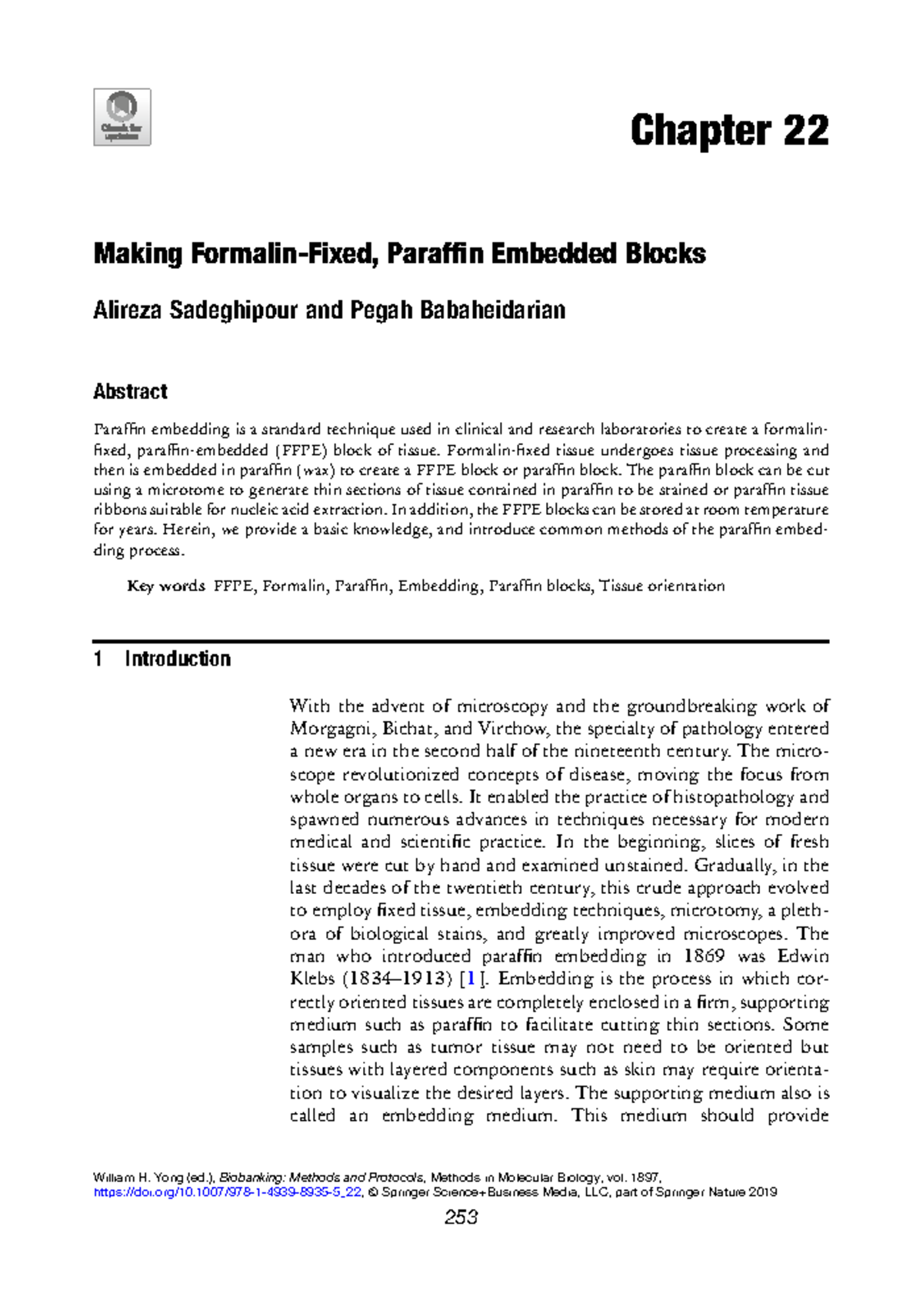 Paraffin blocking - lab - Chapter 22 Making Formalin-Fixed, Paraffin ...