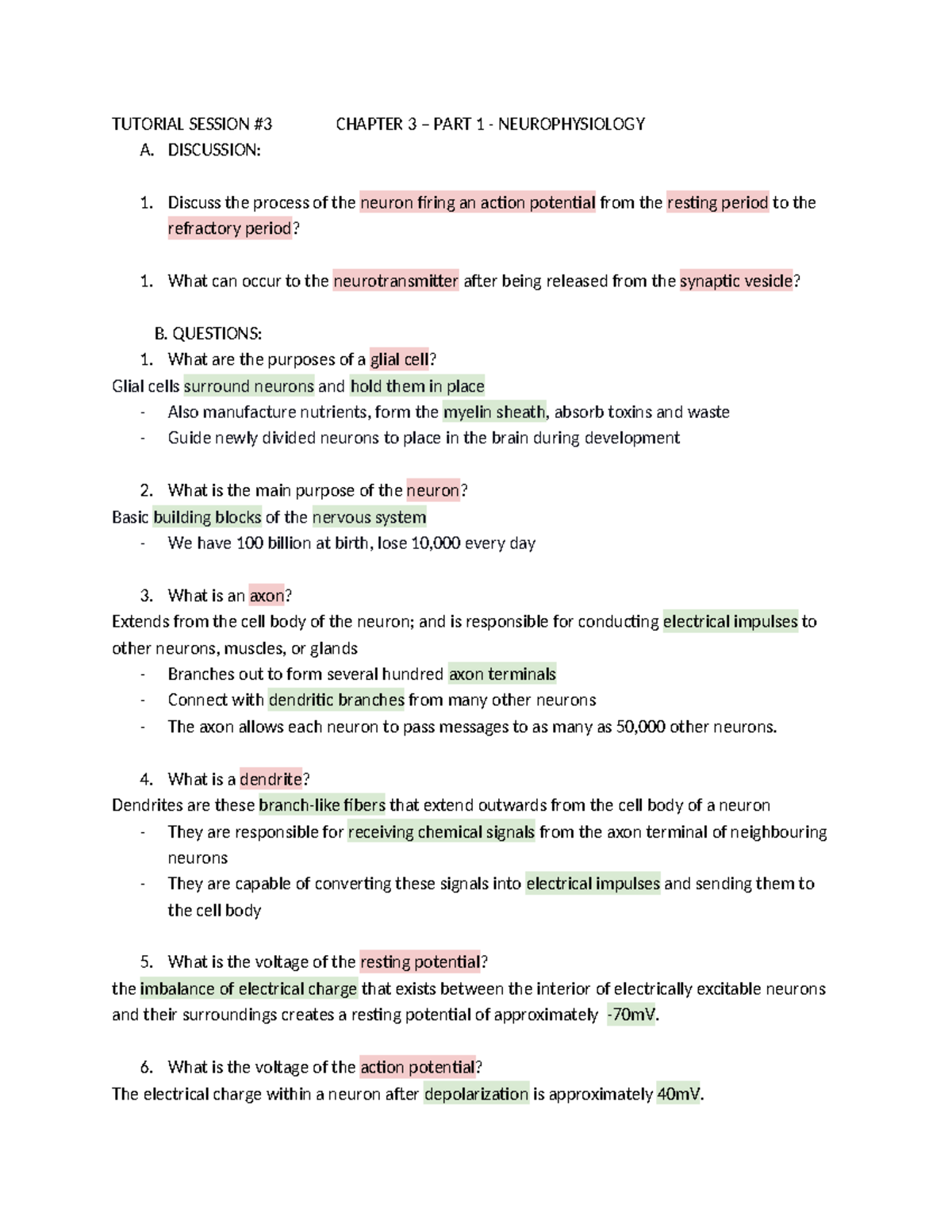 Tutorial 3 Qs - TUTORIAL SESSION #3 CHAPTER 3 – PART 1 ...
