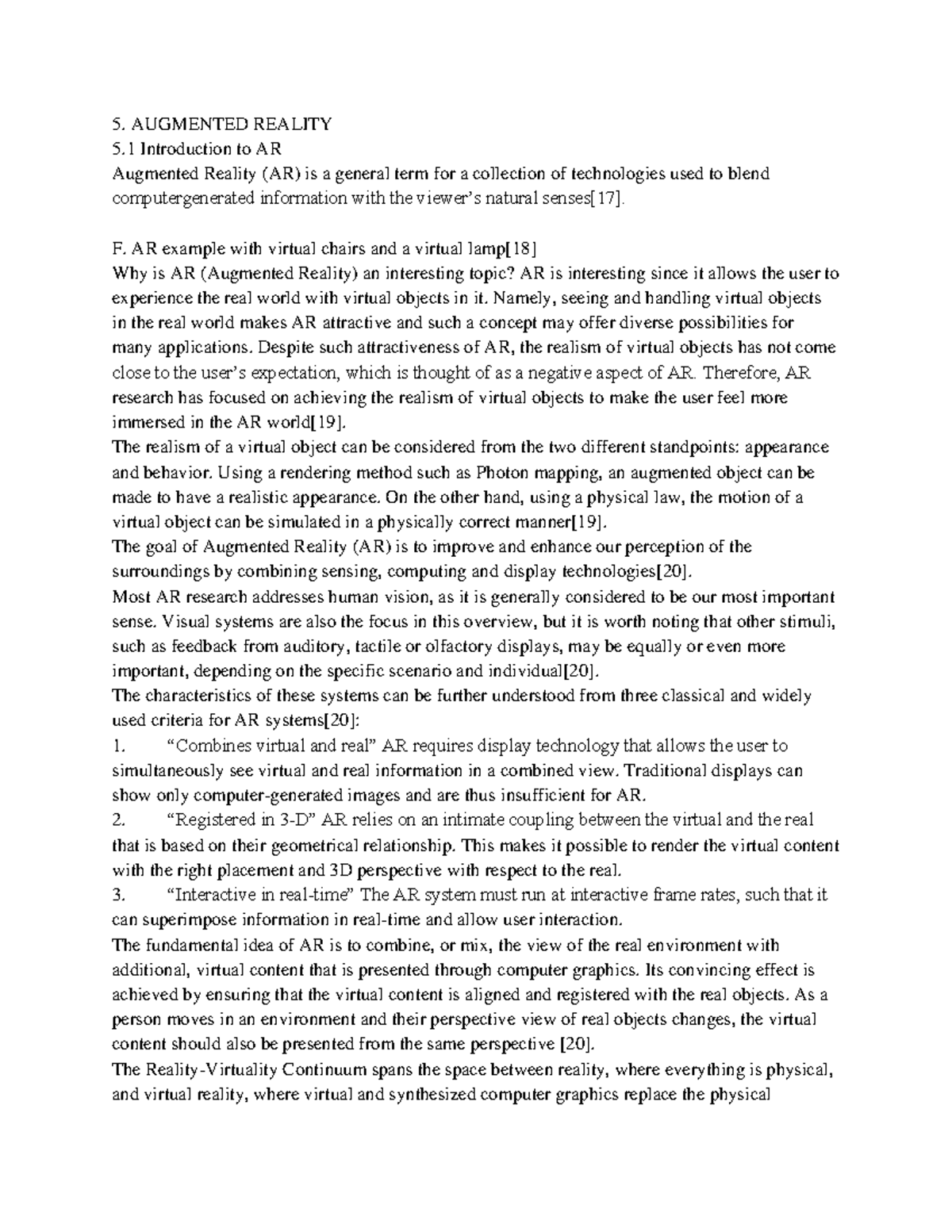 Unit 5 f - EMERGING SHOT NOTE - 5. AUGMENTED REALITY 5 Introduction to ...