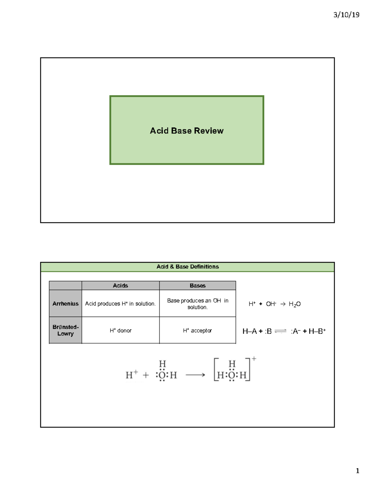Acid Base Review and Calculations - Studocu