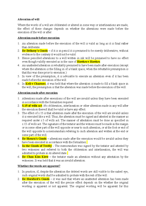 Chapter 5 (Revocation) - Chapter 5: Revocation Revocation of Wills ...
