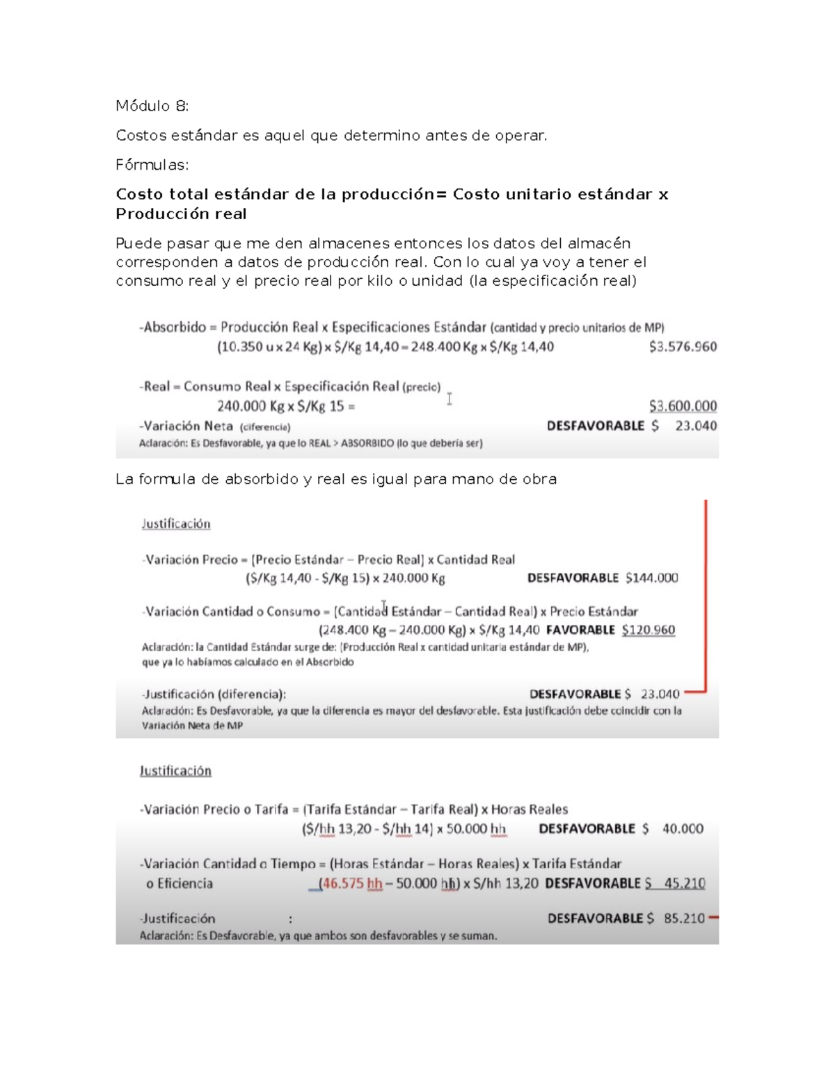 Costos estándar - Módulo 8: Costos estándar es aquel que determino ...
