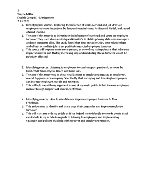 BUS 210 Module 8 Assignment - 1 BUS 210 Managing/Leading in Business Wayne Miller 6/25/ As I ...