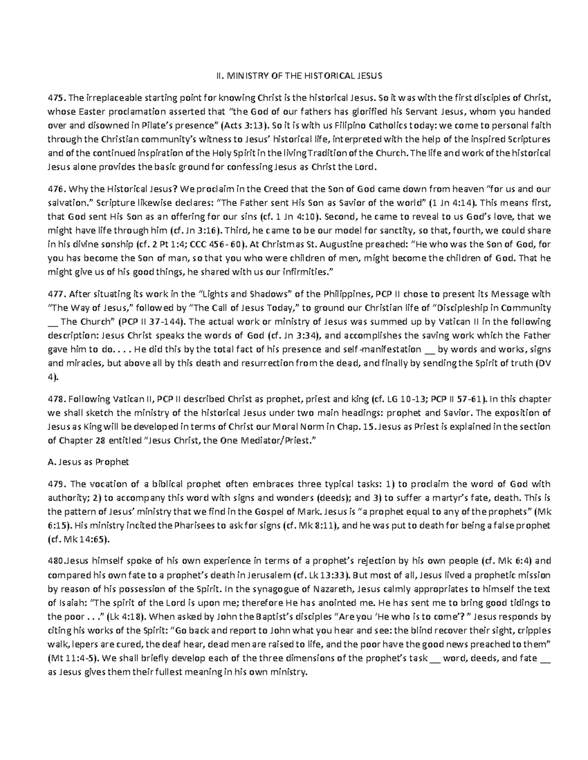 Historical Jesus - II. MINISTRY OF THE HISTORICAL JESUS The ...