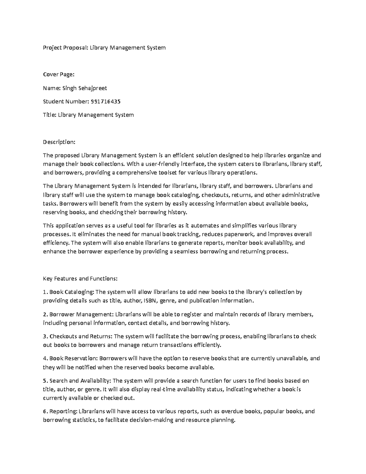 Project Proposal Java - Good java - Project Proposal: Library ...