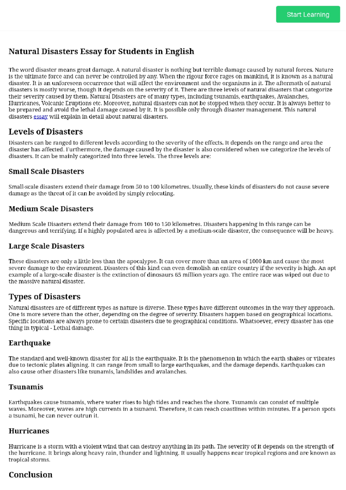 Natural Disasters Essay 500+ Words Essay for Students in English ...