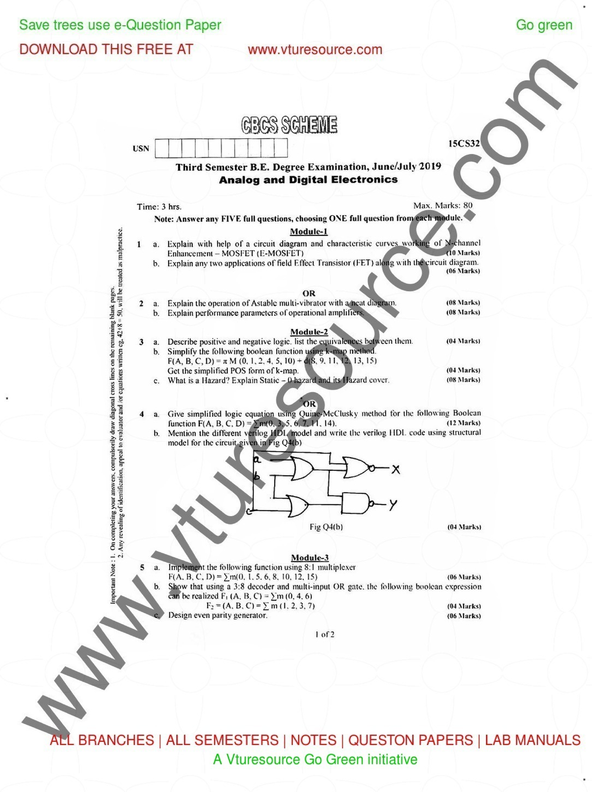 July-2019 - Previous Year Question Papers - analog and digital ...