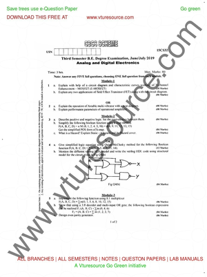 AD Aug-2022 - analog and digital electronics - Studocu